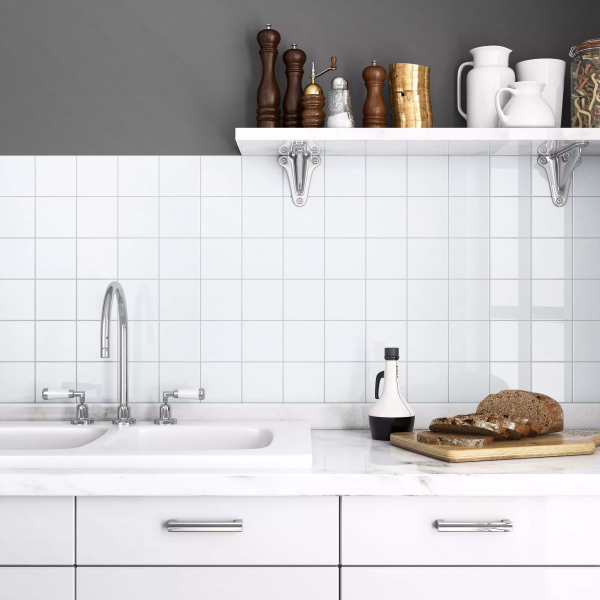 White Gloss Subway Ceramic Wall Tile 100x100mm
