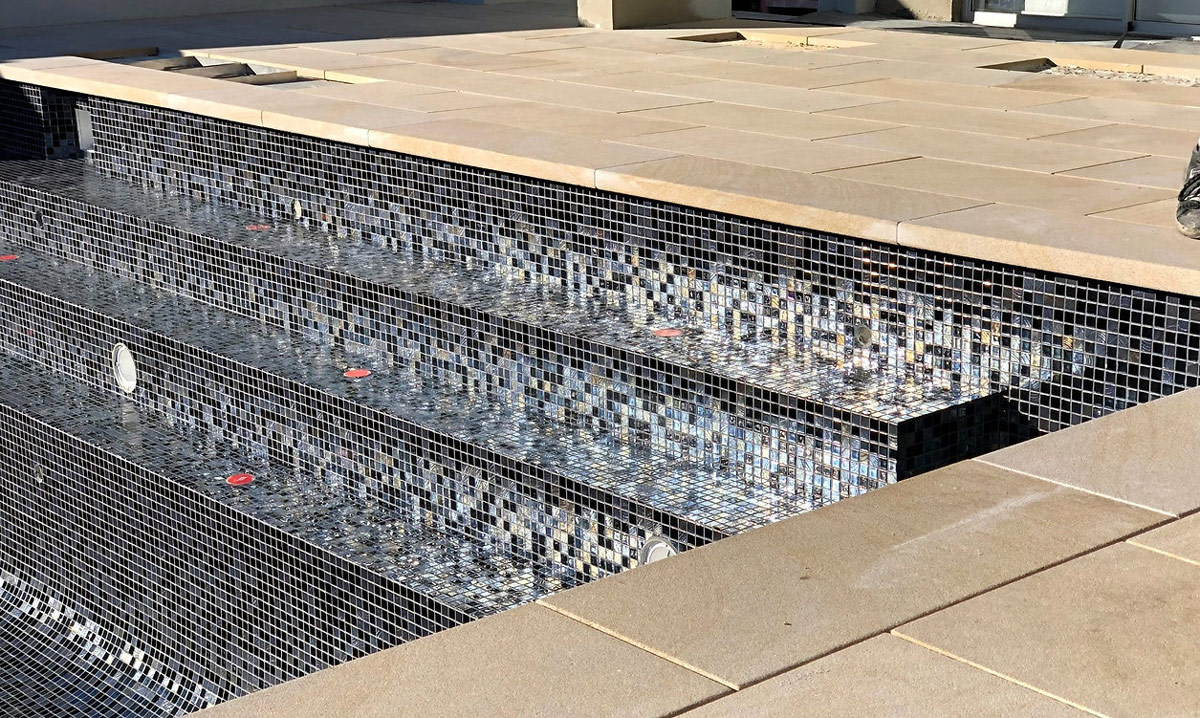 Ezarri Australian Black Russian Mosaic Pool Tile