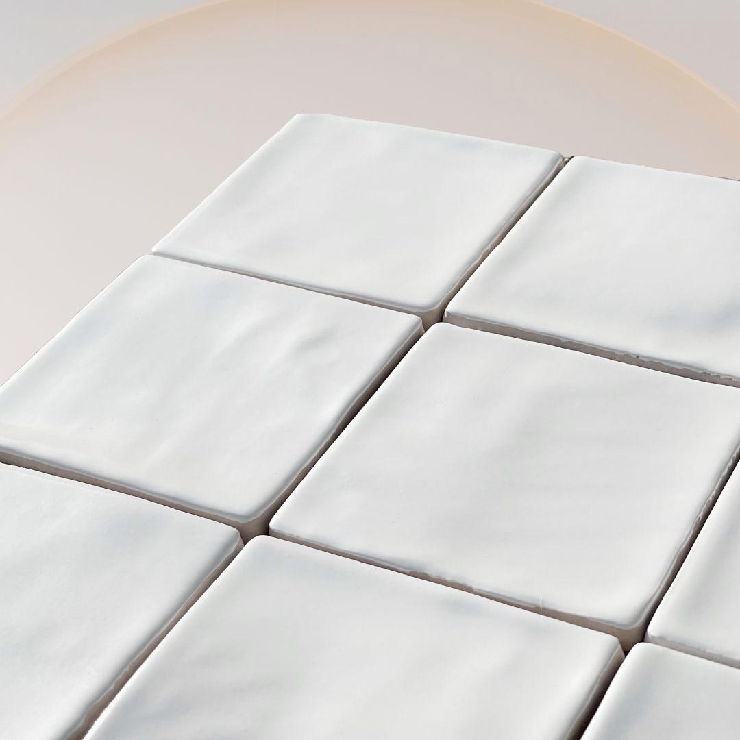 Handmade White Matt Subway Wall Tile 100x100mm