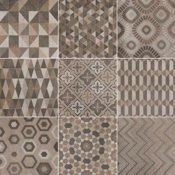 London Brown Decor Matt Patterned Mosaic Tile 200x200mm