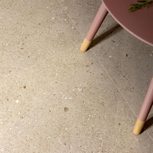 Soft Stone Cream Matt Stone Look Tile 600x600mm