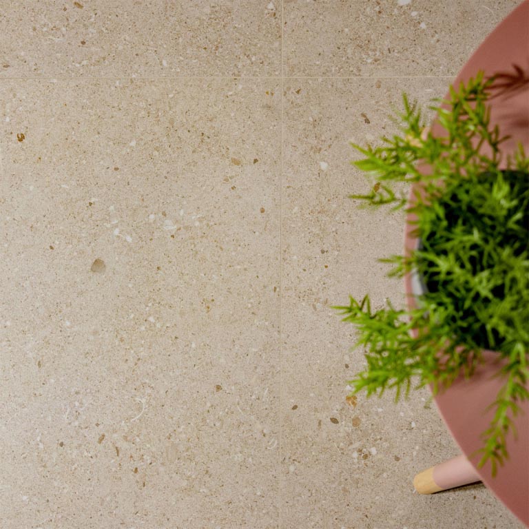 Soft Stone Cream Matt Stone Look Tile 600x600mm