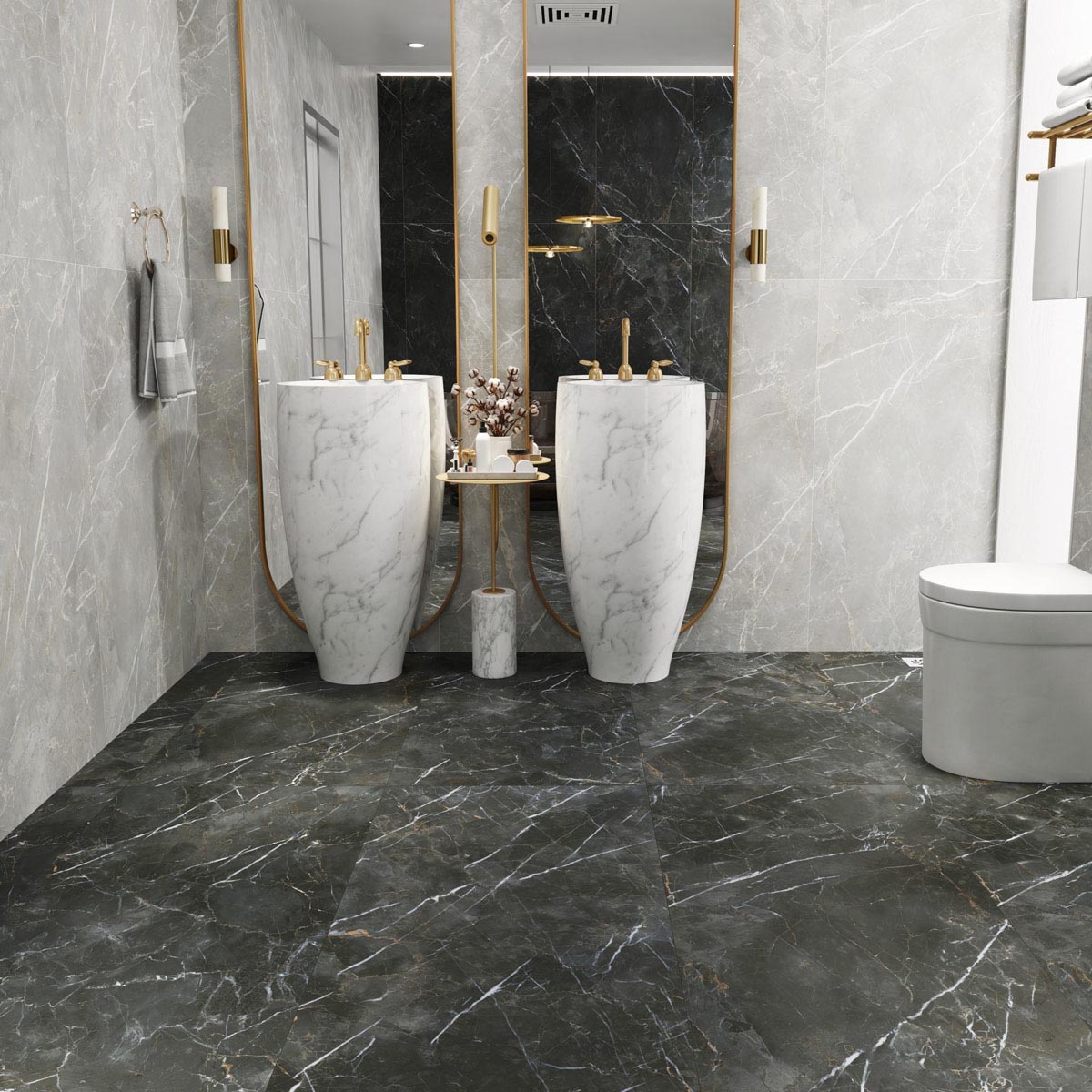 Attic White Matt Marble Look Porcelain Tile 600x1200mm