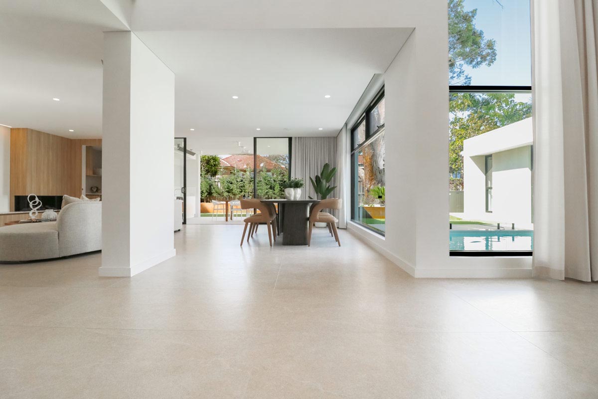 Prinstone Ivory Honed Large Format Stone Look Tile 750x1500mm