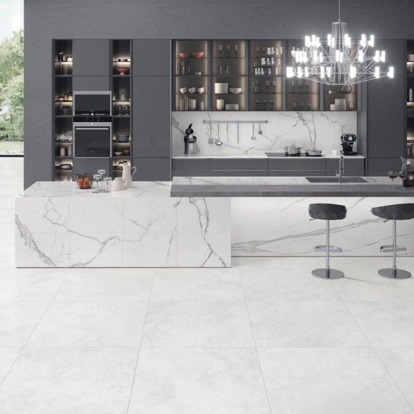 Icon Silver Matt Marble Look Porcelain Tile 300x600mm