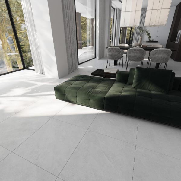 Icon Silver Polished Marble Look Porcelain Tile 300x600mm