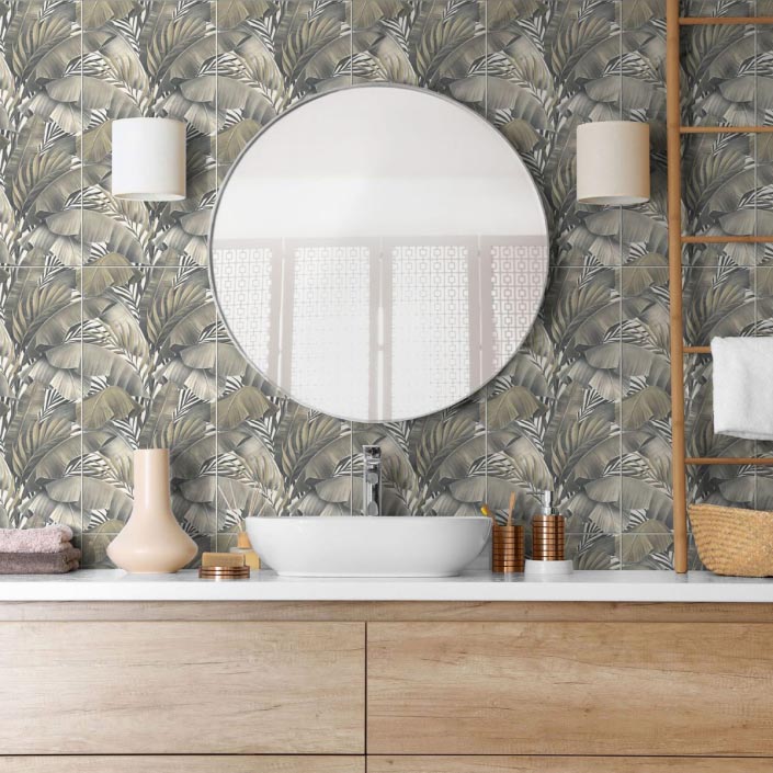 Shop Tropical Off White Matt Decorative 300x600 Tiles