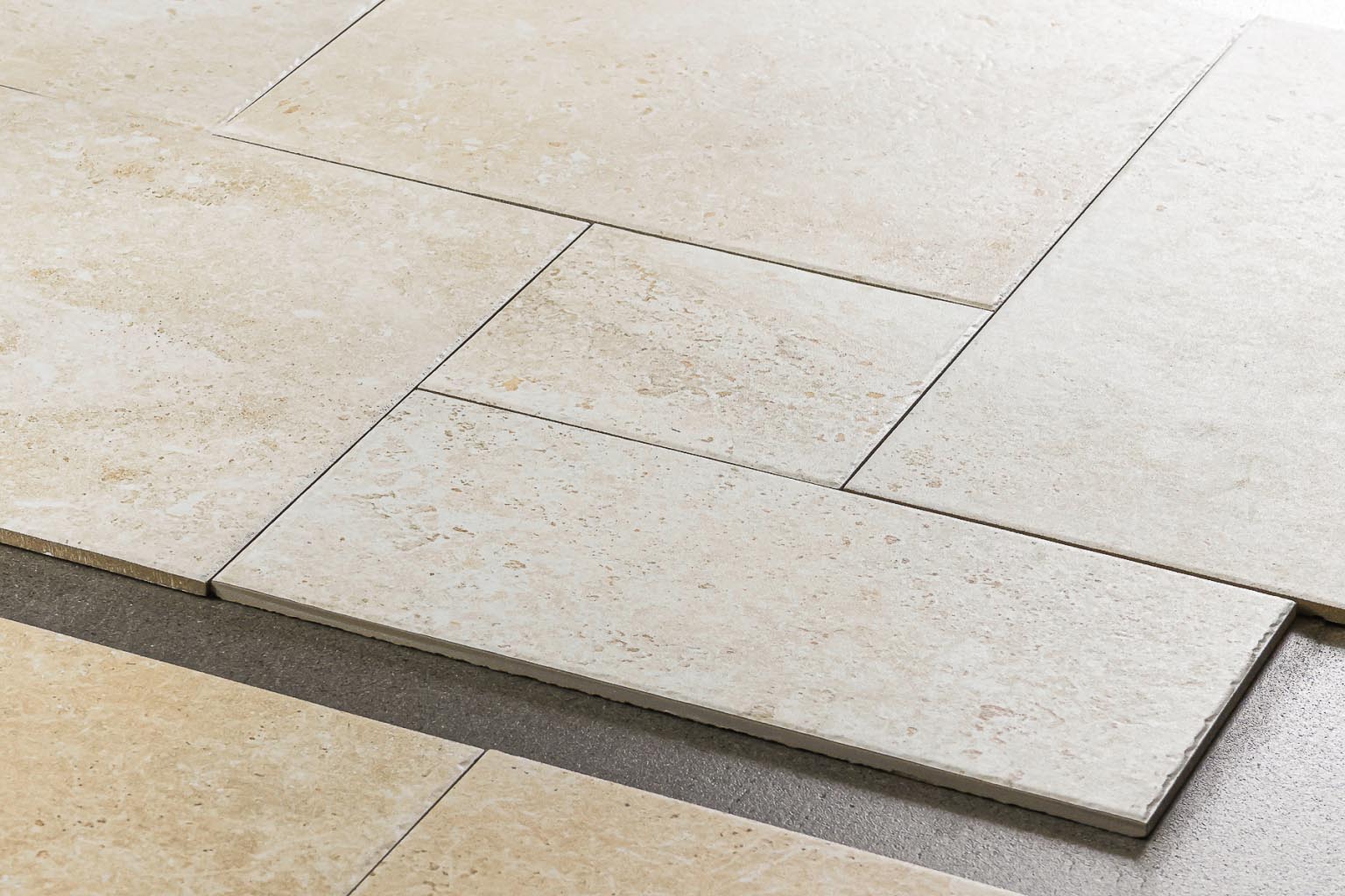 Buy Cantata Almond Matt French Pattern Travertine Look Tile (Code:02853 ...