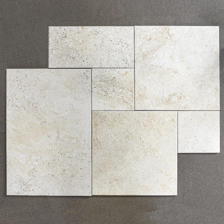 Buy Cantata Almond Matt French Pattern Travertine Look Tile (Code:02853 ...