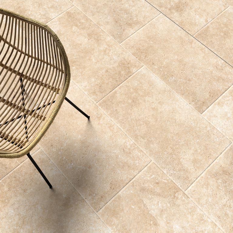 Buy Cantata Beige Matt French Pattern Travertine Look Tile (Code:02854 ...