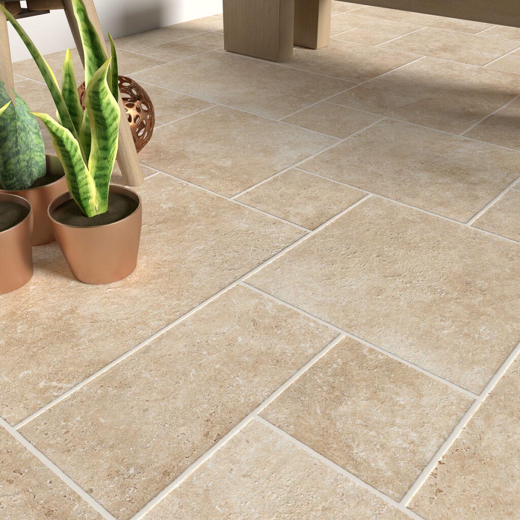 Buy Cantata Beige Matt French Pattern Travertine Look Tile (Code:02854 ...
