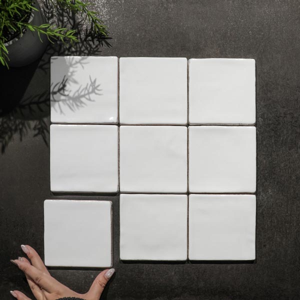 Handmade White Gloss Subway Wall Tile 100x100 (Code:02858) Cheapestiles