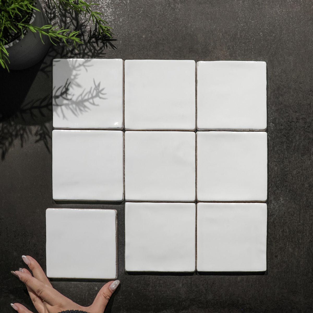 Handmade White Gloss Subway Wall Tile 100x100 (Code:02858) Cheapestiles