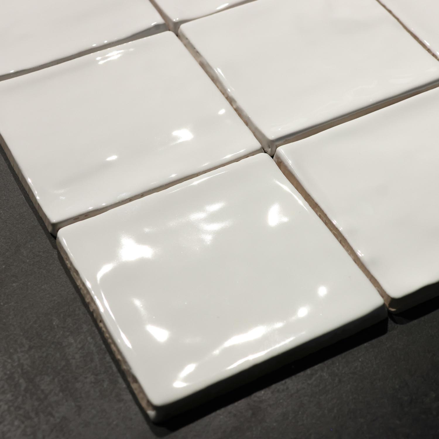 Handmade White Gloss Tile 100x100 (Code:02858) Cheapestiles