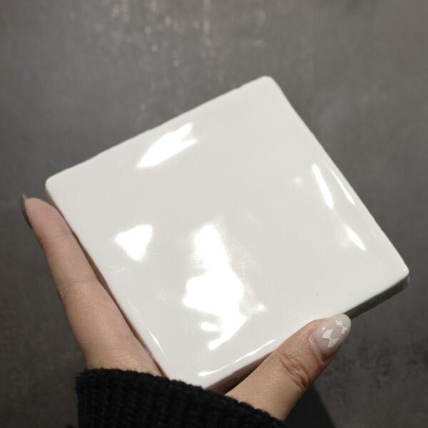 Handmade White Gloss Tile 100x100 (Code:02858) Cheapestiles