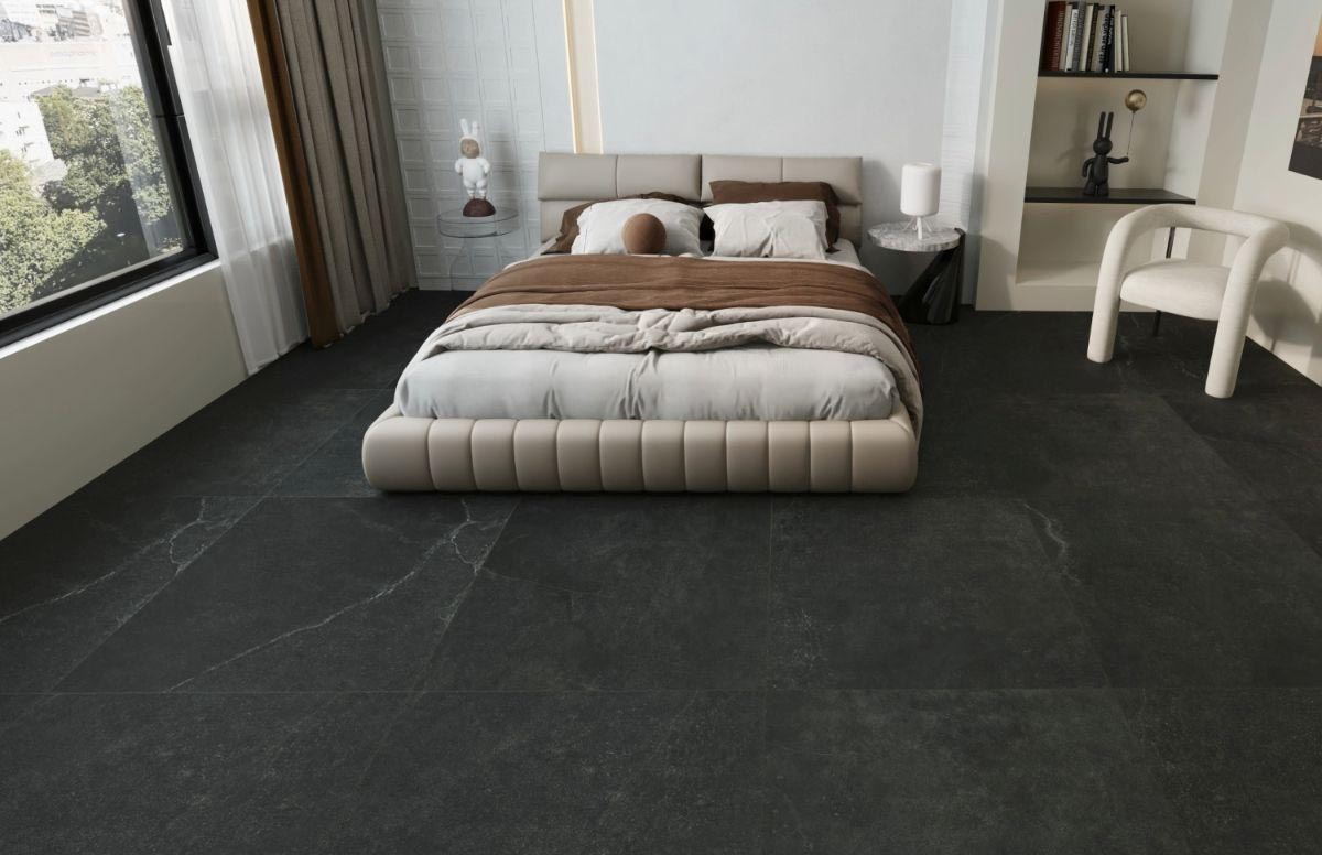 Gala Nero Matt Stone Look Tile 600x600mm