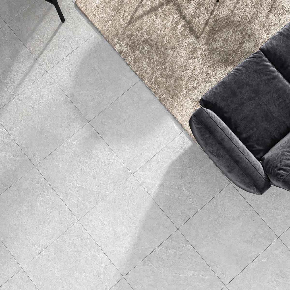 Richstone Light Grey Matt Limestone Look Tile 600x600mm