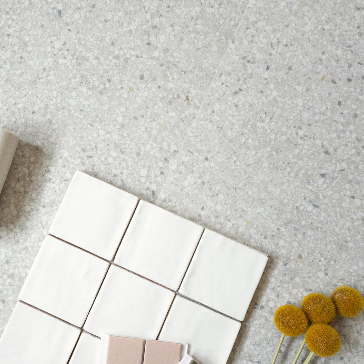 Cantabile Silver Matt Terrazzo Look Porcelain Tile 600x600mm