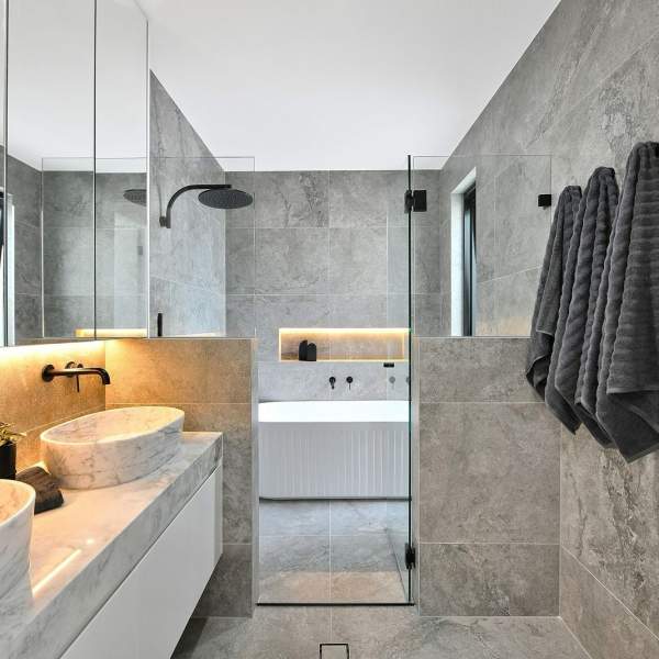 Buy Newport Gris In&Out Stone Look Tile 600x600 (Code:02981)
