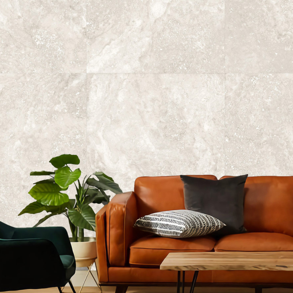 Romeo Bianco Matt Stone Look Porcelain Tile 600x600mm