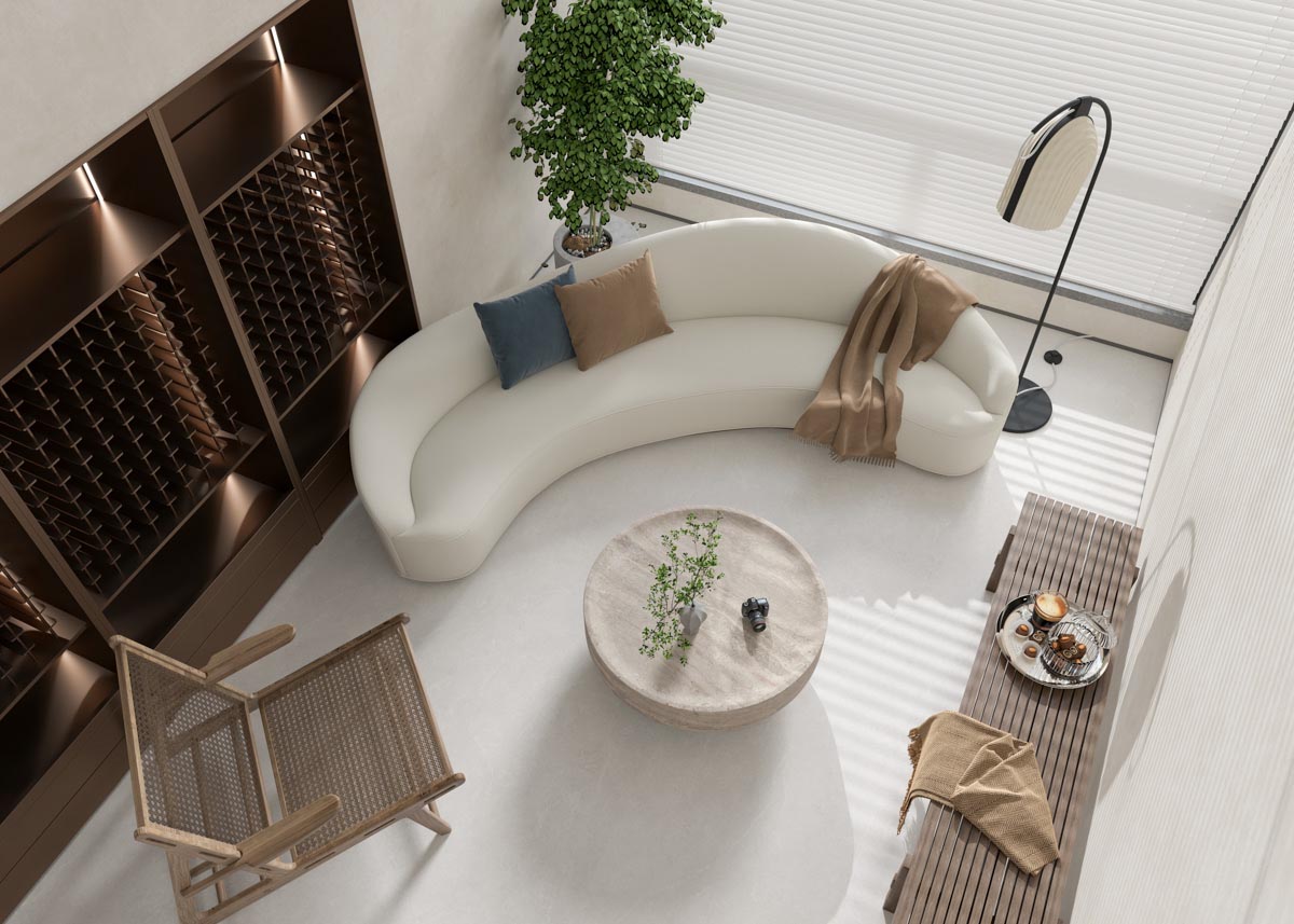 Prinstone White Honed Large Format Stone Look Tile 750x1500mm